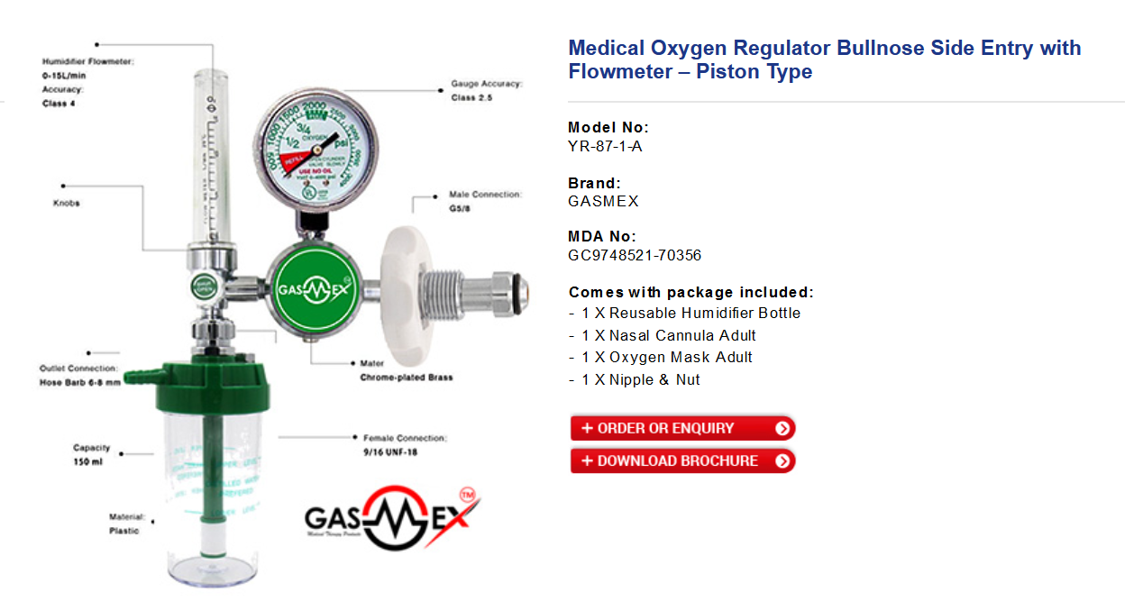 PIN INDEX OXYGEN REGULATOR WITH FLOW METER SIDE ENTRY OUTLET | Shopee ...