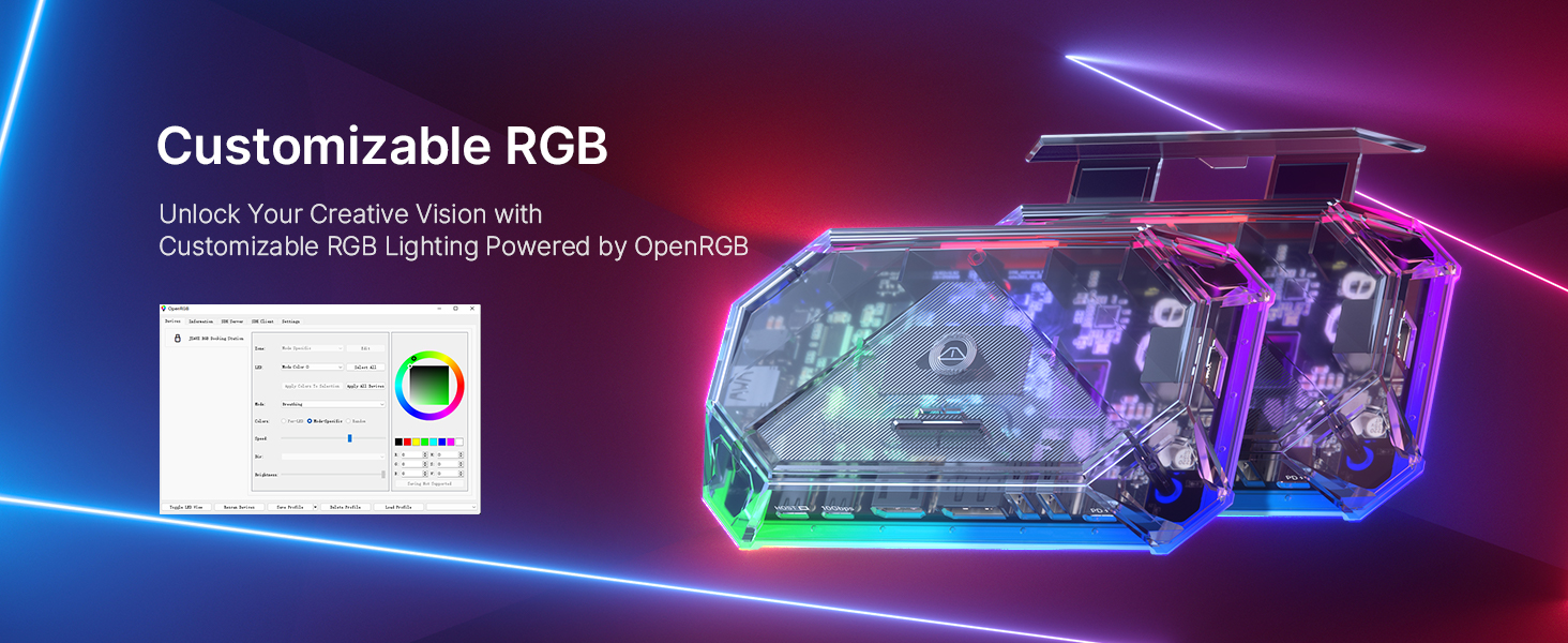 JSAUX HB1201S RGB Docking Station 12-Port RGB Docking Station Pro USB-C ...