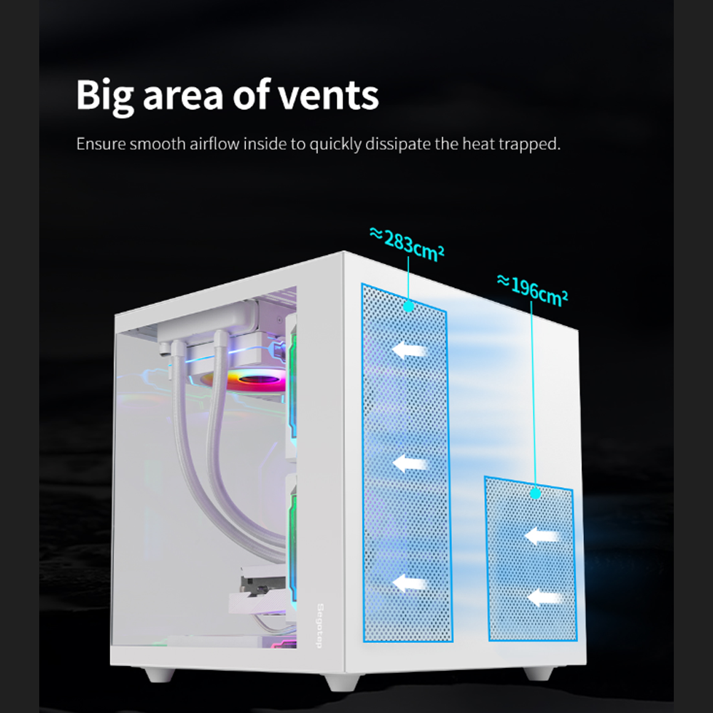 SEGOTEP BRAVE W1 M-ATX PANARAMIC VIEW PC CASE / CASING - PRE-INSTALLED ...