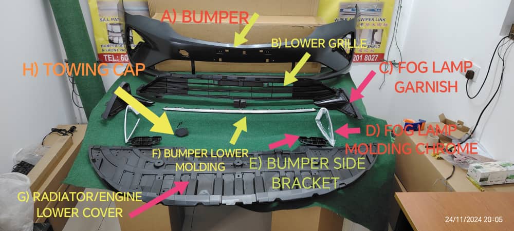 PROTON S70 GEELY EMGRAND SS11 2023-2024 FRONT BUMPER DEPAN -AFTER ...