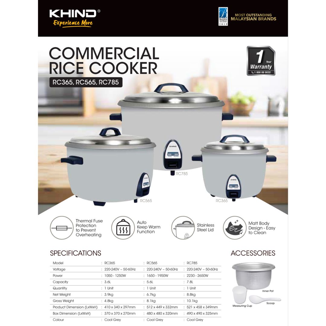 KHIND 3.6L COMMERCIAL RICE COOKER RC365 | Shopee Malaysia