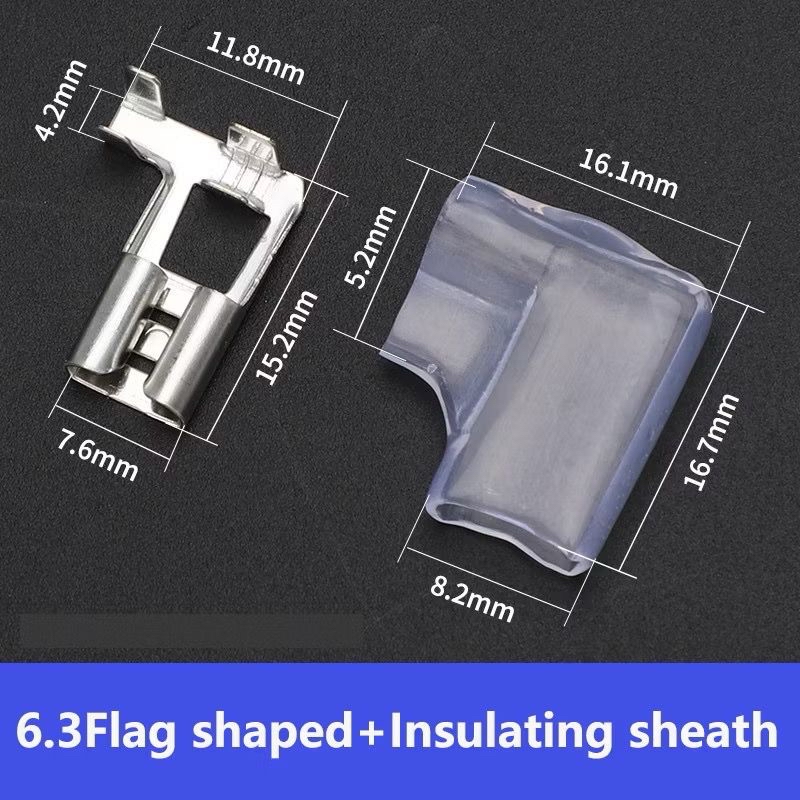 100set🌟wire clip Flag shape 6.3mm L Shape elbow Female Plug terminal ...