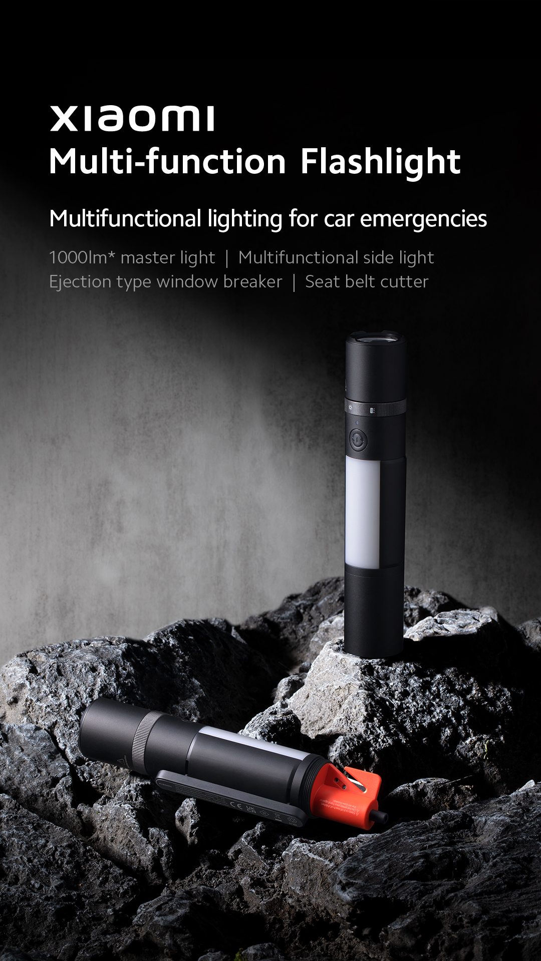 Xiaomi Multi-function Flashlight | Ultra-Bright Master Light | Window Breaker | Seat Belt Cutter ...