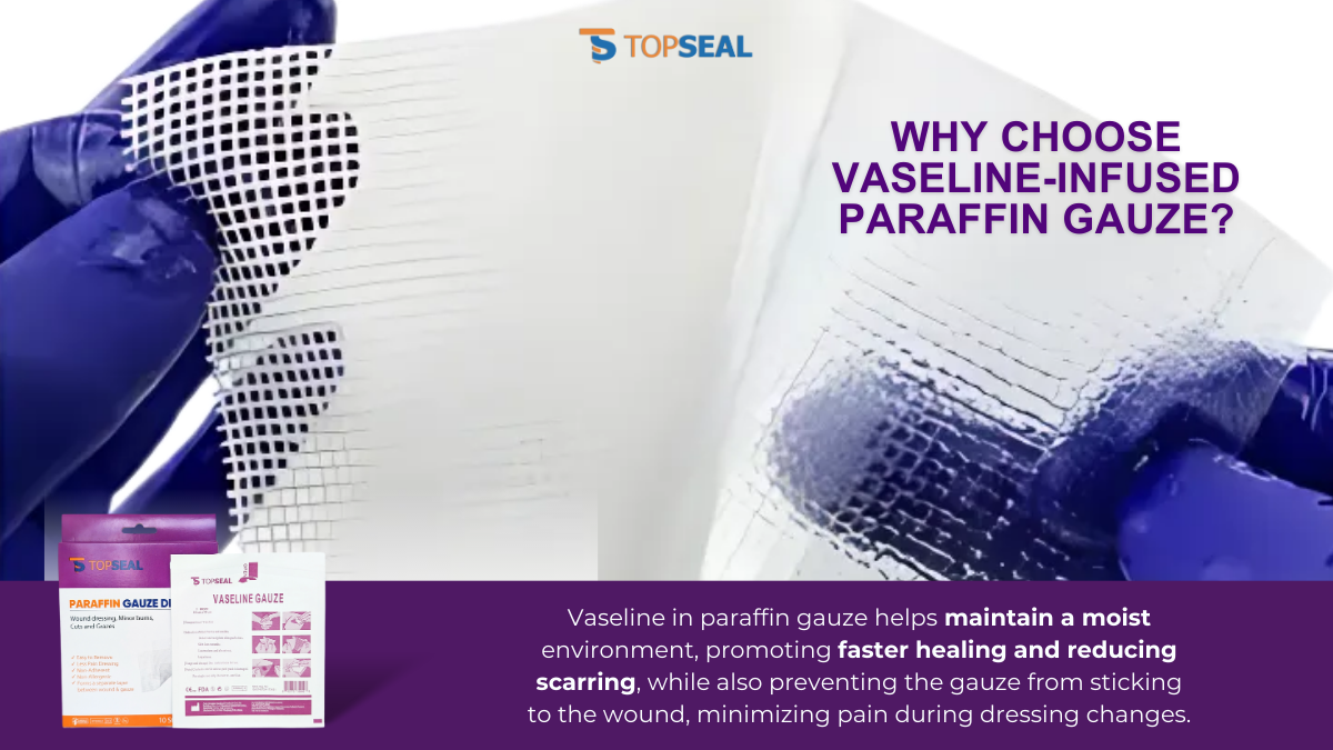 TOPSEAL Paraffin Gauze Dressing with vaseline | 1 BOX (10Pcs ...