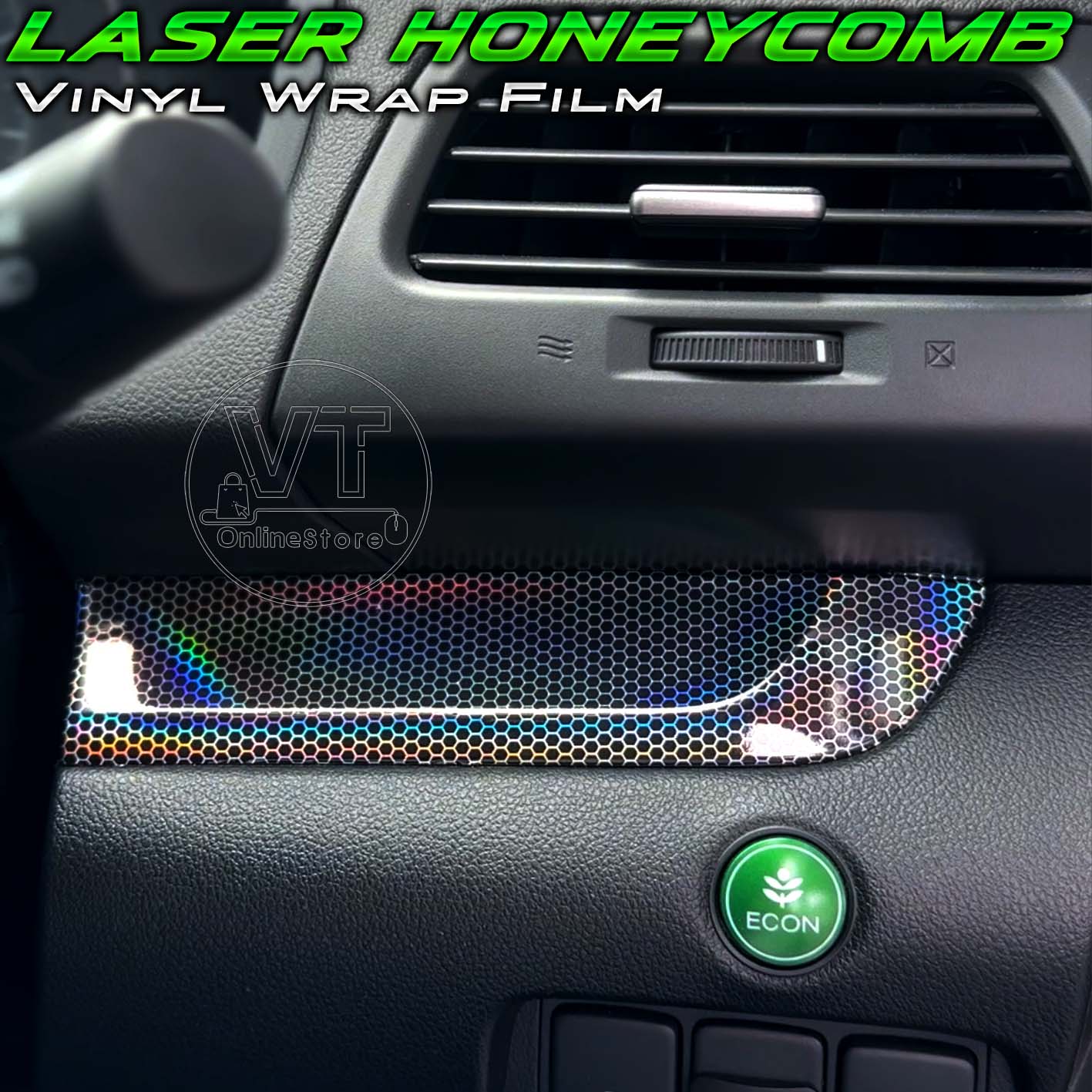 Car Laser Honeycomb Headlights Taillight Lamp Vinyl Wrap Tinted Lampu ...