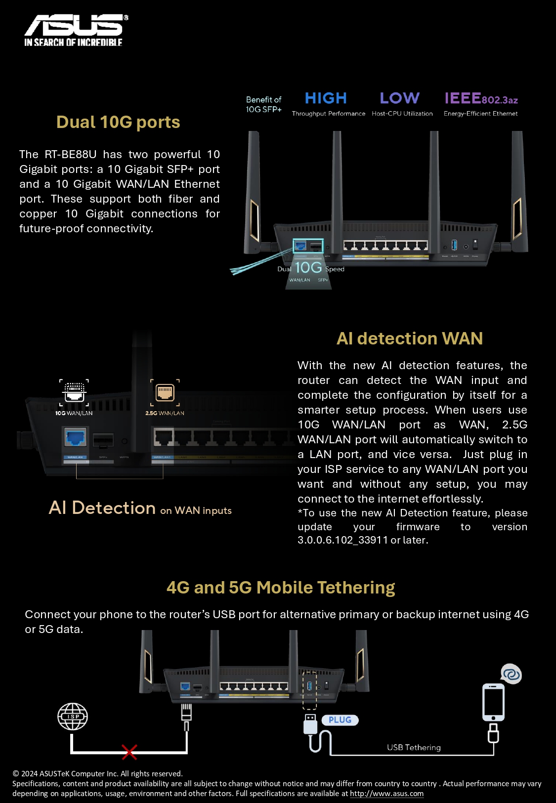 Asus Extendable BE7200 Dual Band Wifi 7 RT-BE88U Gaming Router | Shopee ...