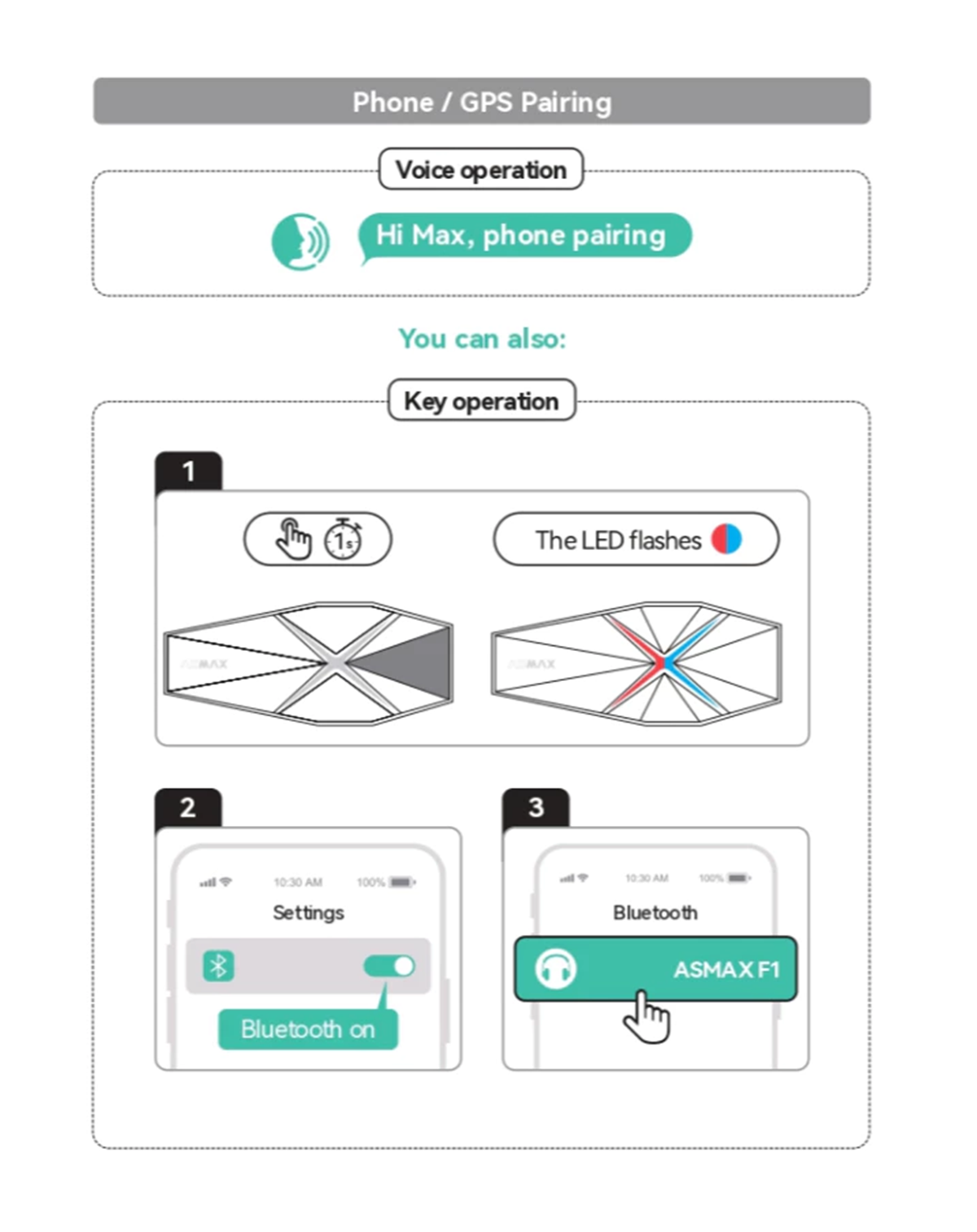 ASMAX F1 PLUS Motorcycle Helmet Mesh Intercom 10 Riders Headset Speaker ...