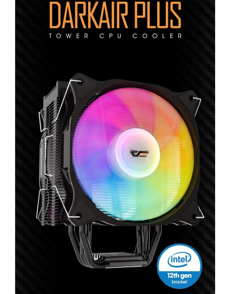 DarkFlash DarkAir Plus ARGB CPU Cooler | Dual 120mm Fans | AIGO 4 Heat ...