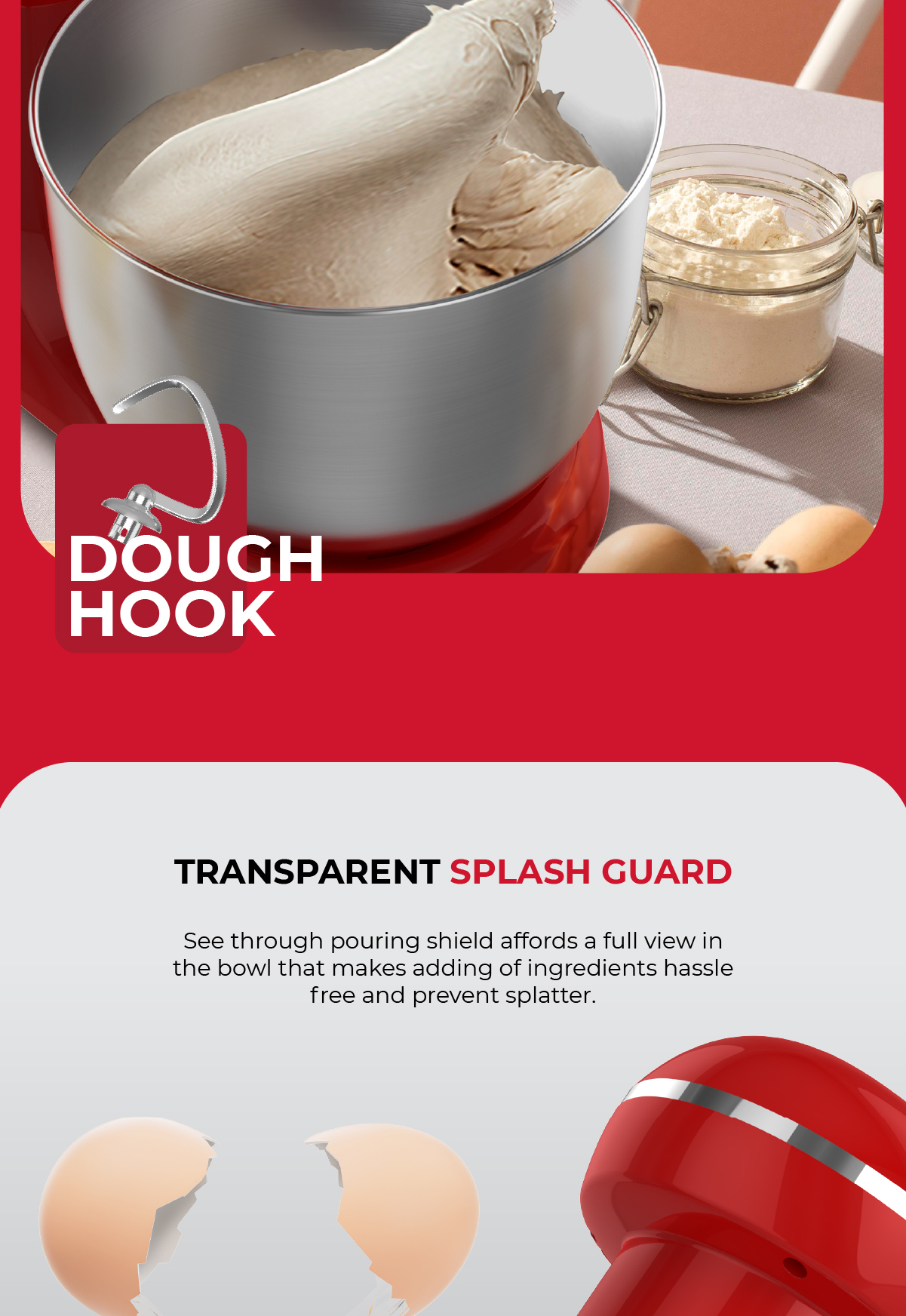 PerySmith PS5500 5.5L Stand Mixer EasyCooking Series (Mesin Adun ...