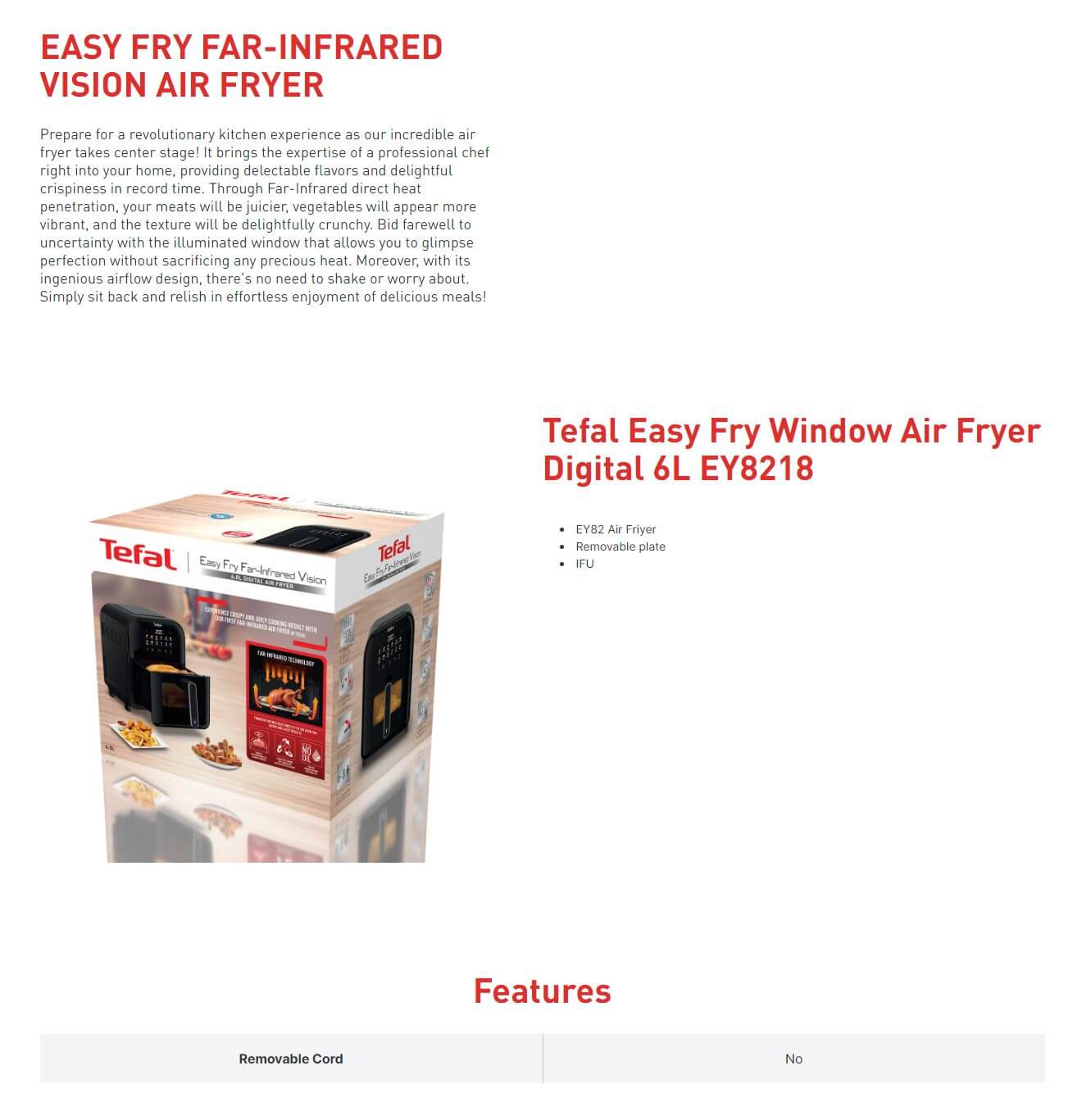 Tefal EY8218 Air Fryer Easy Fry Window Digital 6.0L | Shopee Malaysia