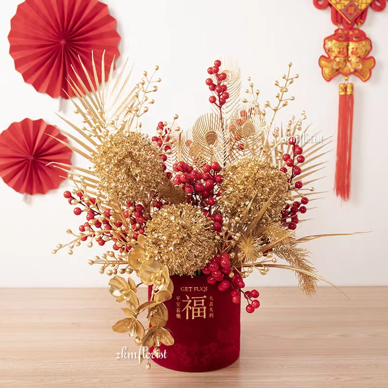CNY BOX Flower Box Surprise Delivery Box Round Florist Box Kotak Bunga ...