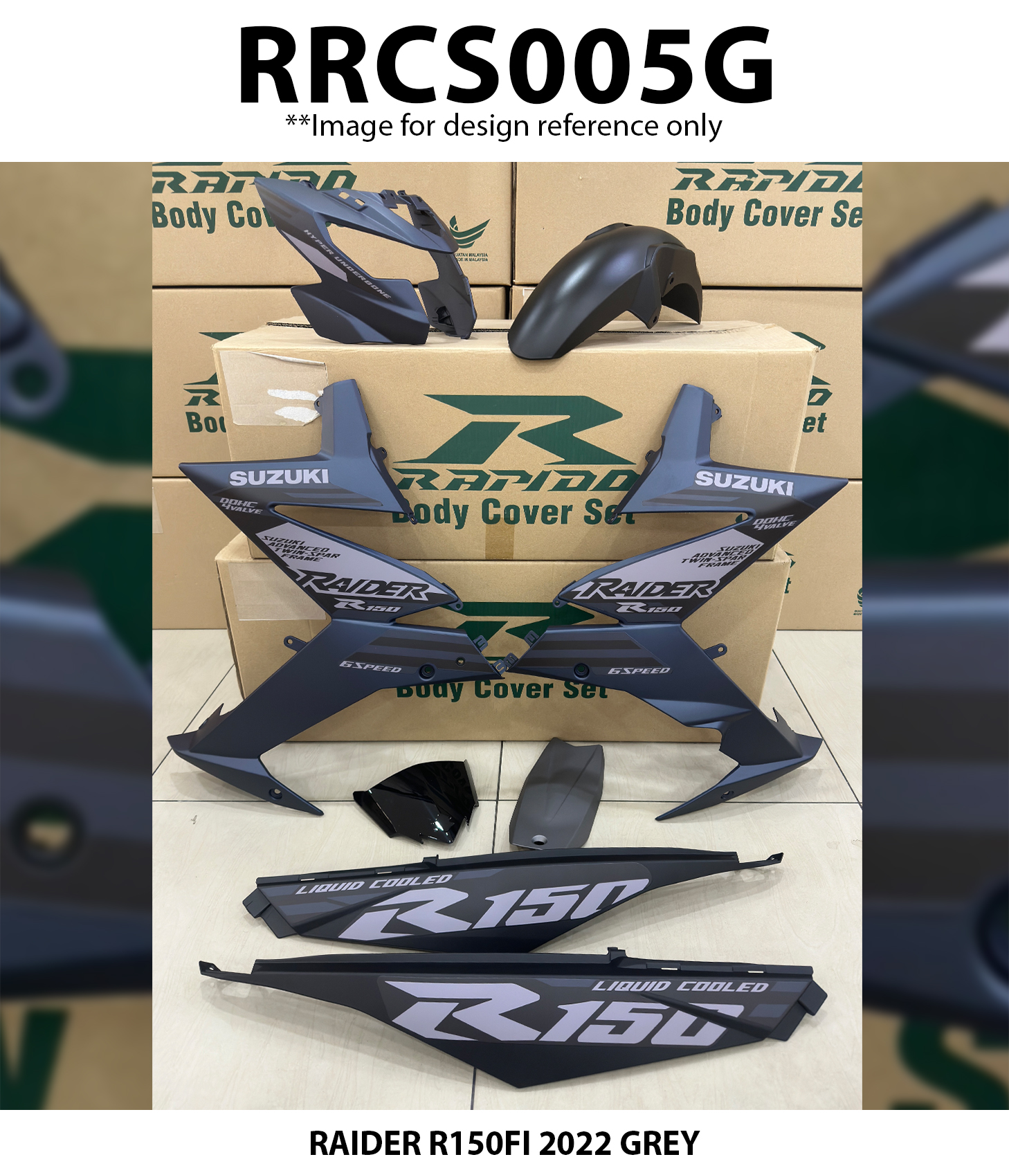 SUZUKI Raider R150fi 2022 Black Sticker Tanam Stripe Tanam RAPIDO ...