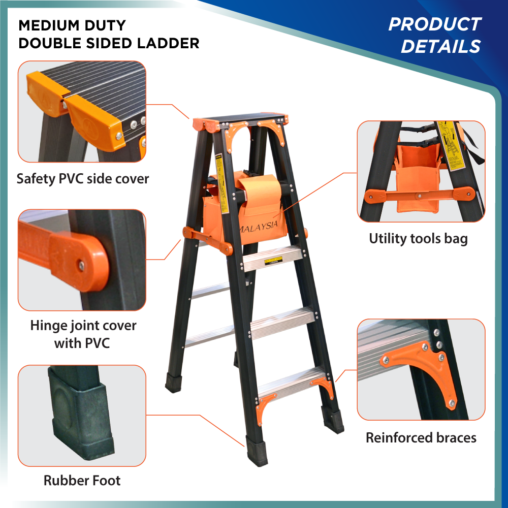 TTF Rack™ Shutter Man Aluminum Medium Duty Double Sided Ladder/Aluminum ...