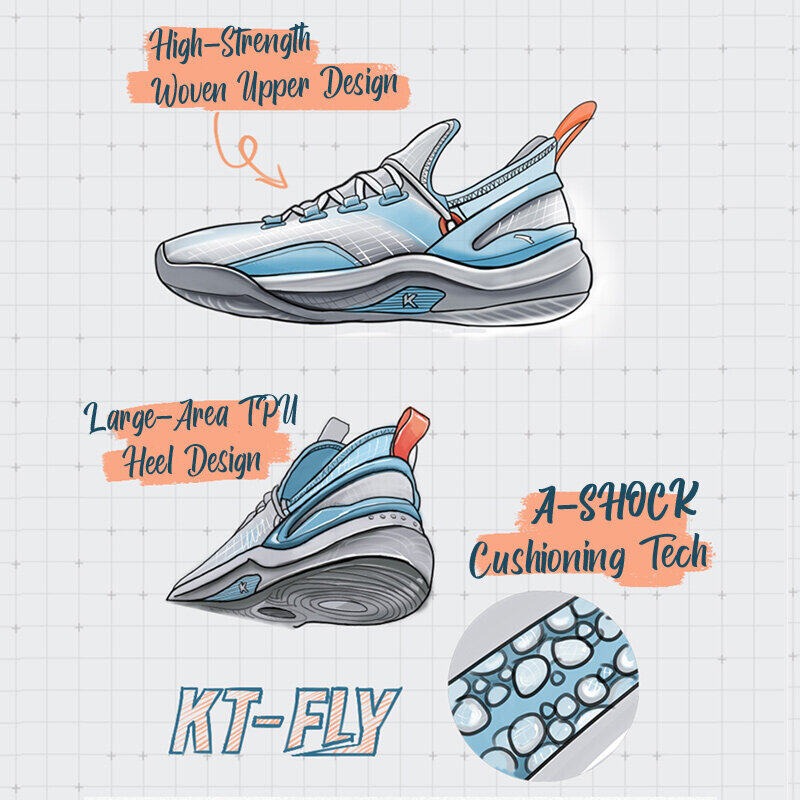 ANTA Men Basketball Shoes 1124D1606-1 -WHITE/LIGHT STEEL BLUE (Kasut ...