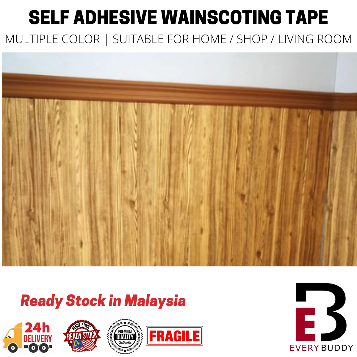 5m Wall Skirting Foam Wainscoting Shelf Wall Stickers Self adhesive ...