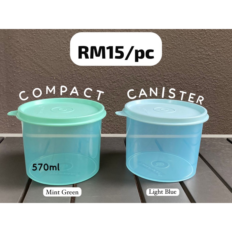 Tupperware Compact Canister Set 570ml (2 Unit) | Shopee Malaysia
