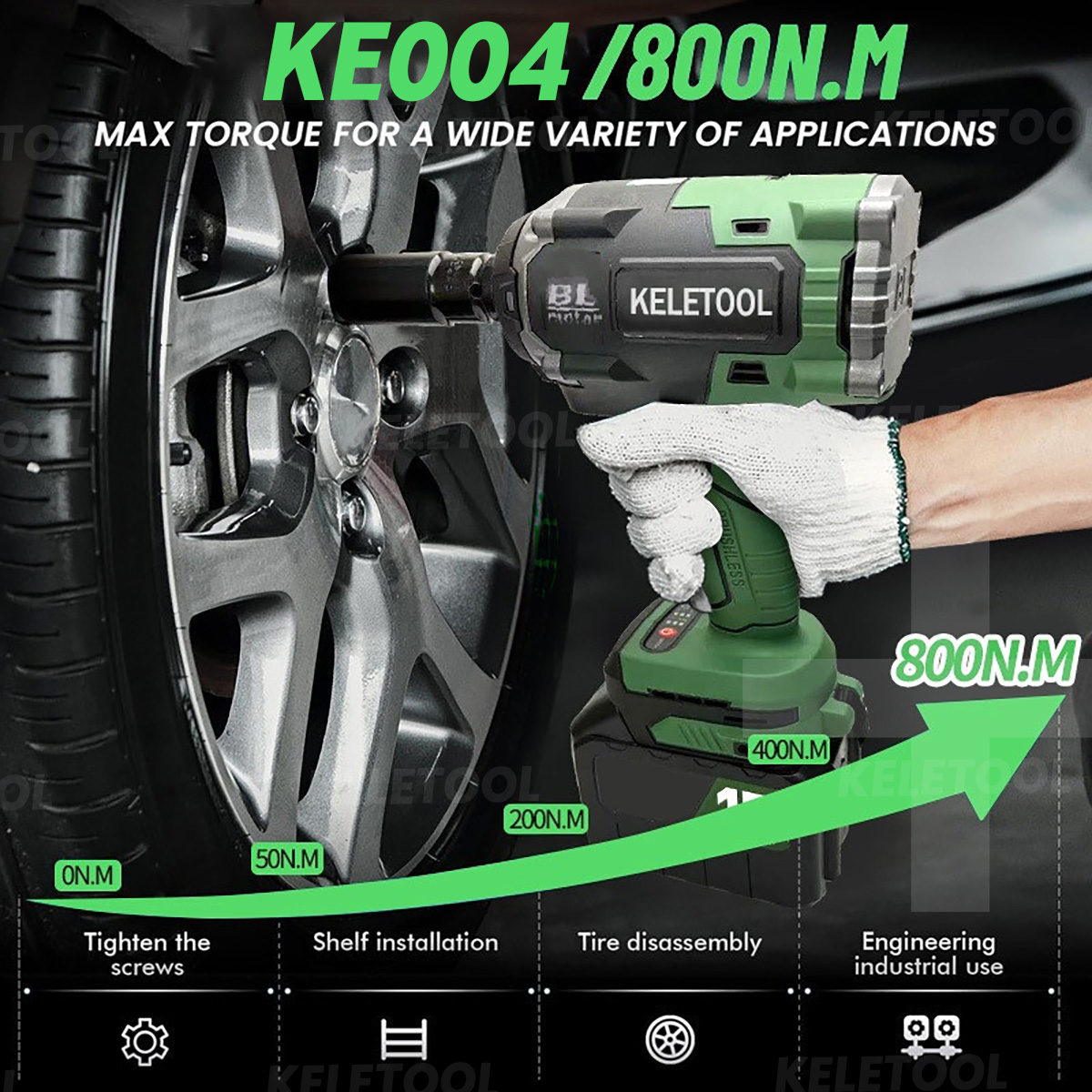 KELETOOL KE004 Impact Wrench Max Torque 3 in 1 Wrench 800NM For Car ...