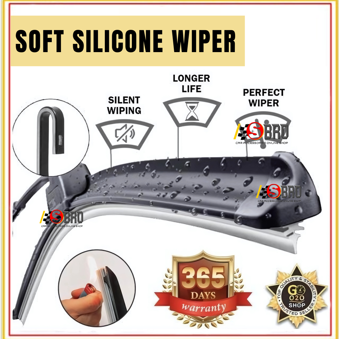 Perodua Ativa 3 Section Wiper Silicone Wiper Blade Wiper Besi Soft ...