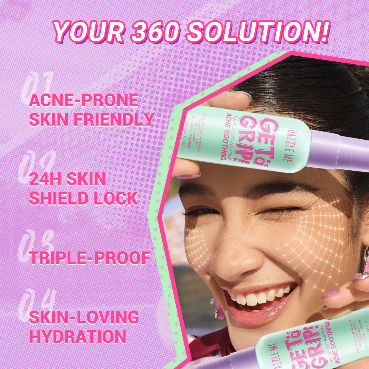 [HOT!!] DAZZLE ME Get a Grip! Makeup Setting Spray 60ML - Suitable to ...