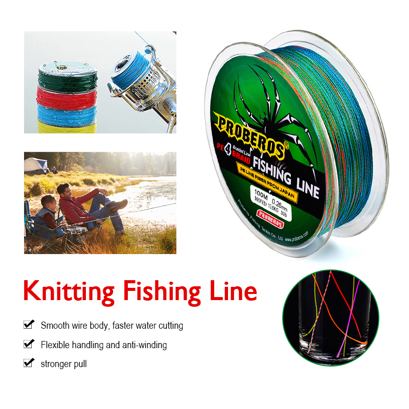 Proberos Braided Line Fishing Line 100M X4 Pe Tali Pancing Benang ...