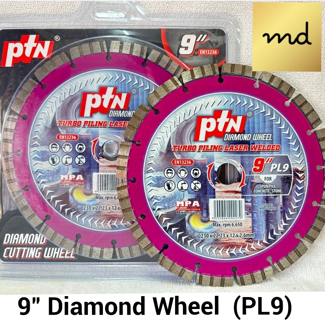 PTN 9 " Diamond Wheel For Cutting Spun Pile, Concrete, Stone Turbo ...