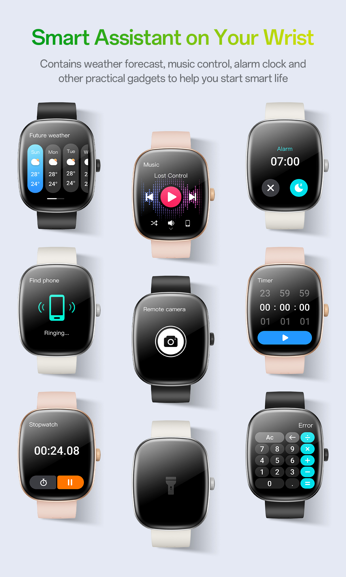 Aolon&Huafit S7 Smart Watch 1.85"HD Full Touch Screen Bluetooth WA Call ...