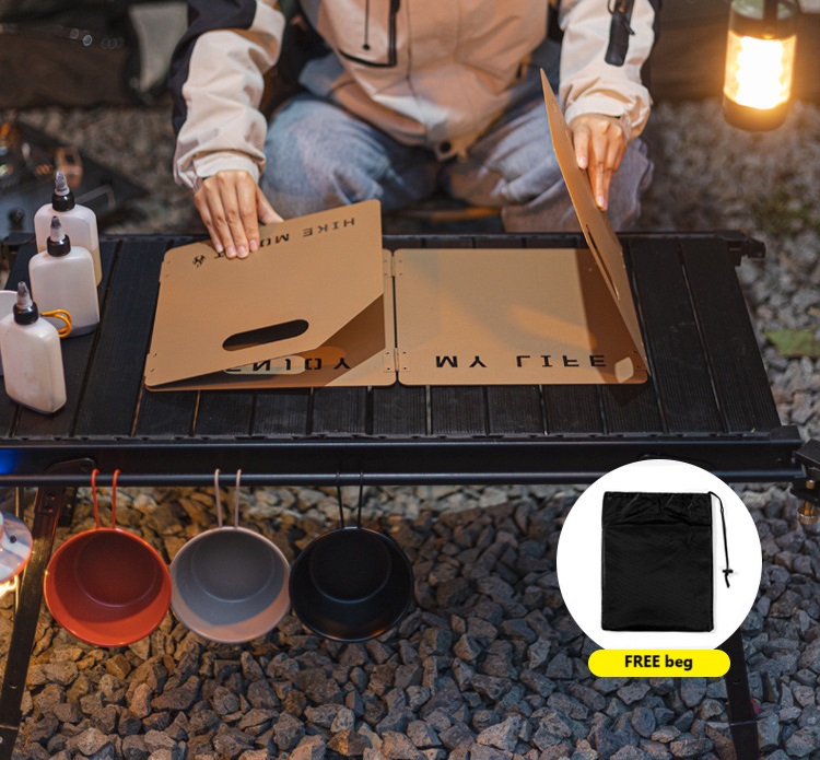 Camping Wind Shield 3-Fold 4-Fold Portable Foldable Stove Wind Block ...