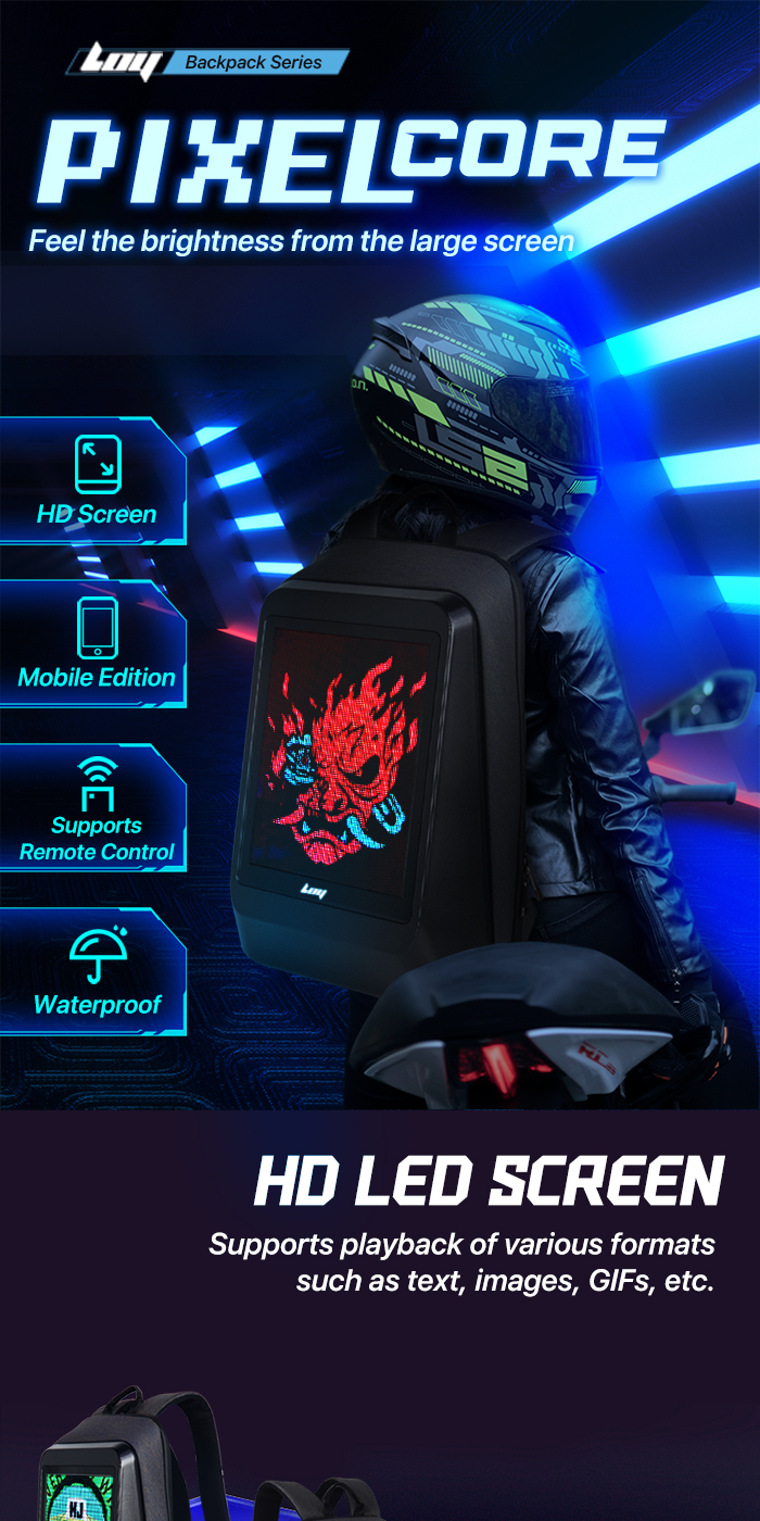 LOY Pixel Core HD Led Backpack with Waterproof and customizable Lamps ...