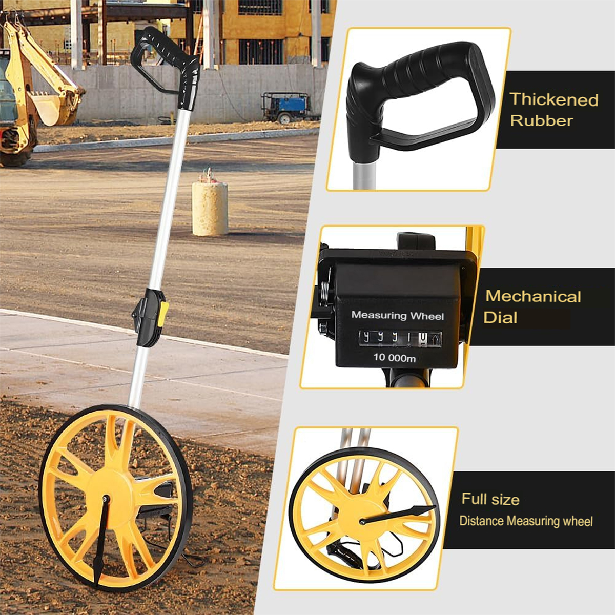 CN Distance Walking Measuring Wheel Mechanical Counter 10,000M (10KM) For Road, Grass, Gravel ...