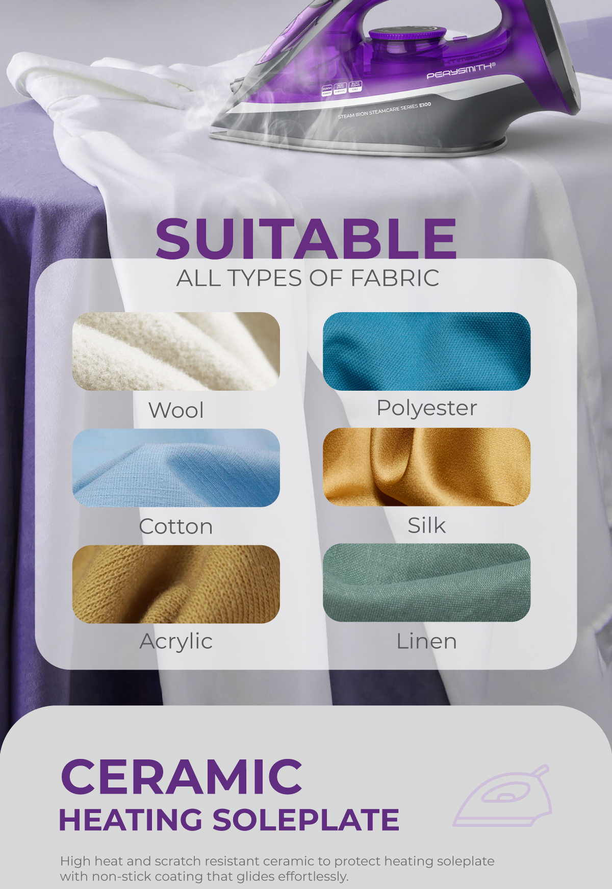 PerySmith Steam Iron Steamcare Series E100 | Shopee Malaysia