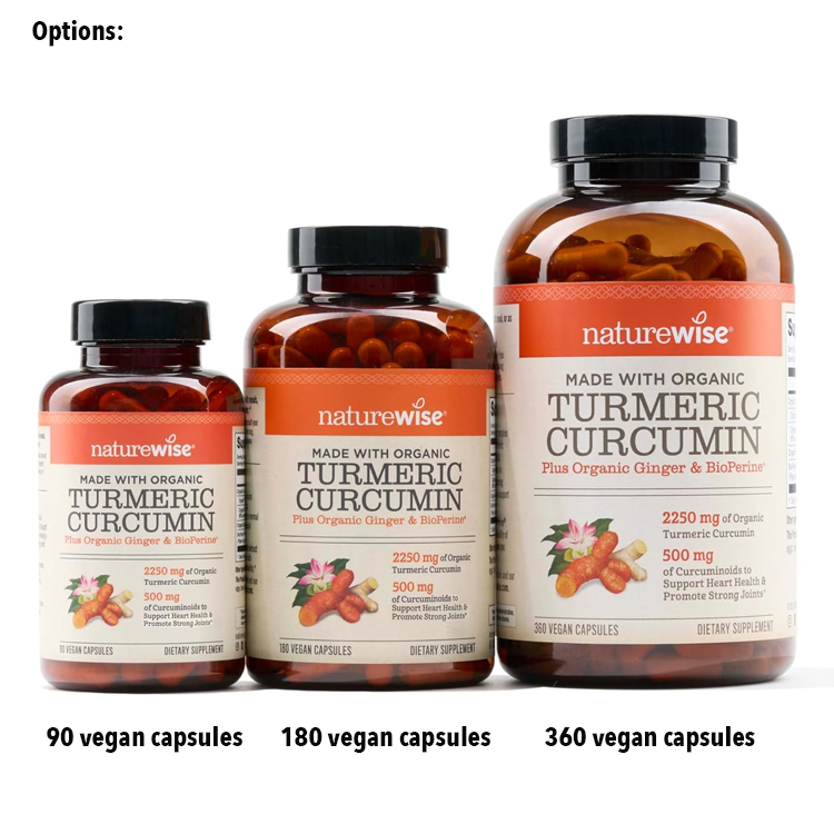 NatureWise Turmeric Curcumin 2250mg Curcuminoids & BioPerine Black ...