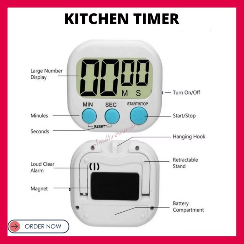 Mk.wares RT103L Digital Kitchen Timer Big Screen Electronic Timer Timer ...