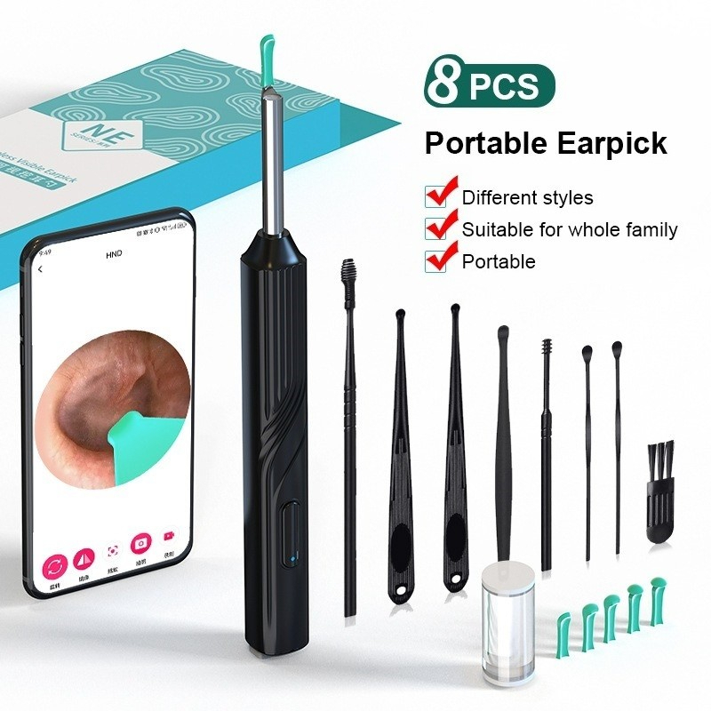 Smart Visual Earpick with Camera – Otoscope Earwax Remover for Baby ...