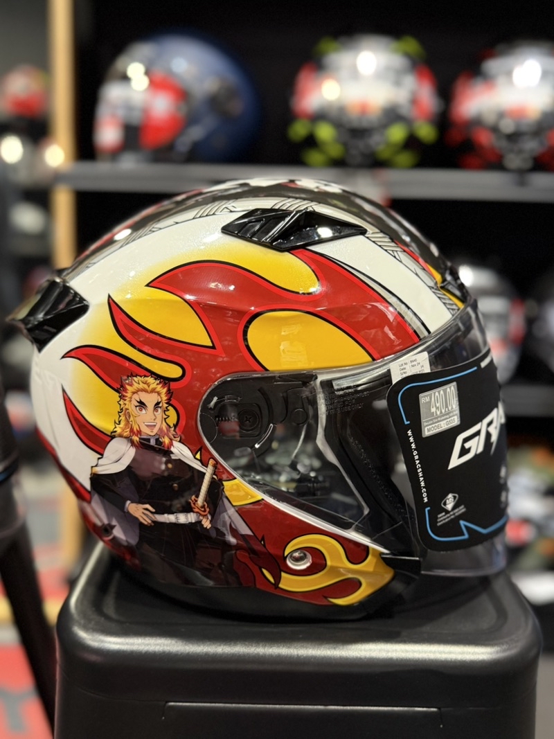 GRACSHAW G535 Gennex Helmet Demon Slayer Kimetsu No YAIBA Kyojuro ...