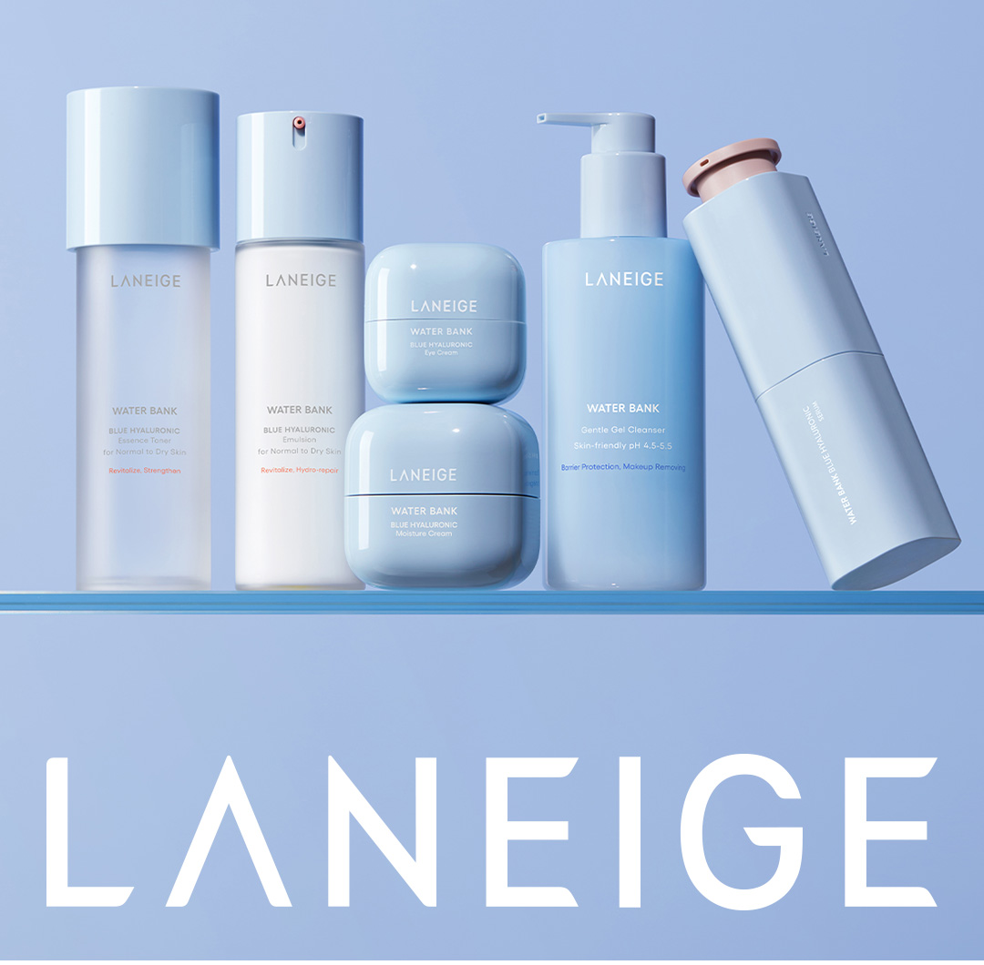 Laneige Water Bank Blue Hyaluronic Essence Toner Set (160ml) - For ...