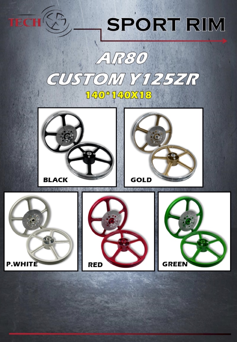 SPORTRIM AR80 FULL CHOP KAWASAKI CUSTOM PNP 125ZR Y125Z Y125 Y125ZR SPORT RIM 140x18 / 140-18 AR ...