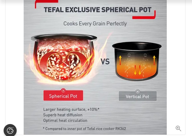 Tefal 1.8L Delirice Plus Fuzzy Logic Rice Cooker RK776B (10 cups ...