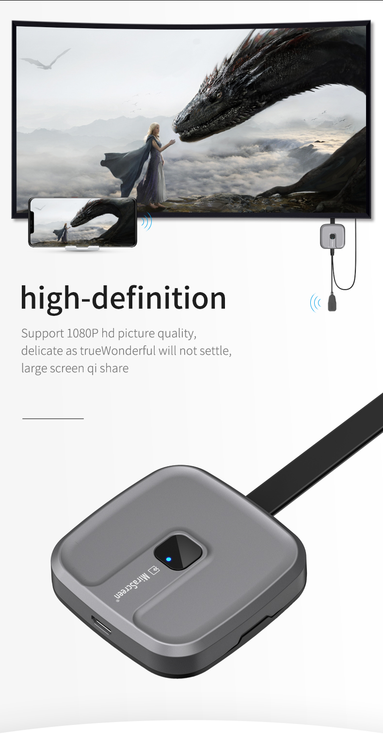 Wireless Display Adapter Miracast Dongle HDMI Connection Cast Potrait ...