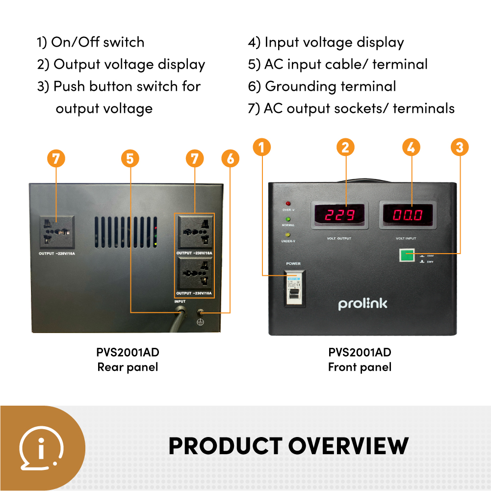 [PVS Series] Prolink 1000VA-10000VA Voltage stabilizer Servo Motor ...
