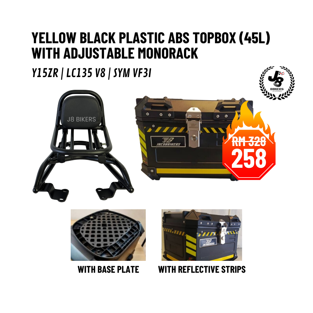 YAMAHA Y15ZR LC135 V8 SYM VF3i Adjustable Monorack Topbox Top Box 32L ...