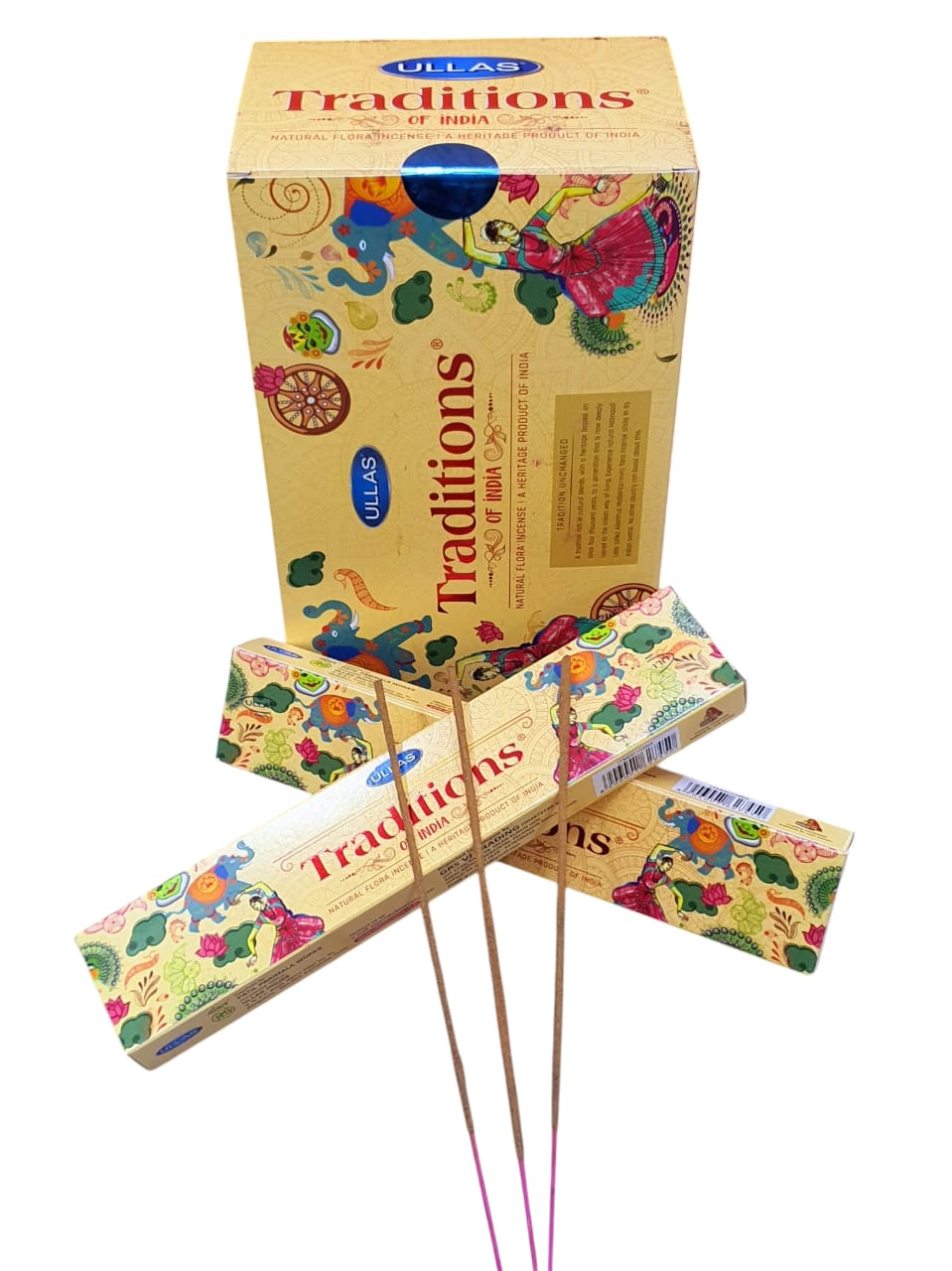 Ullas Tradition of India Agarbathi - Incense Sticks with Natural Flora Fragrance (15g x 12 ...