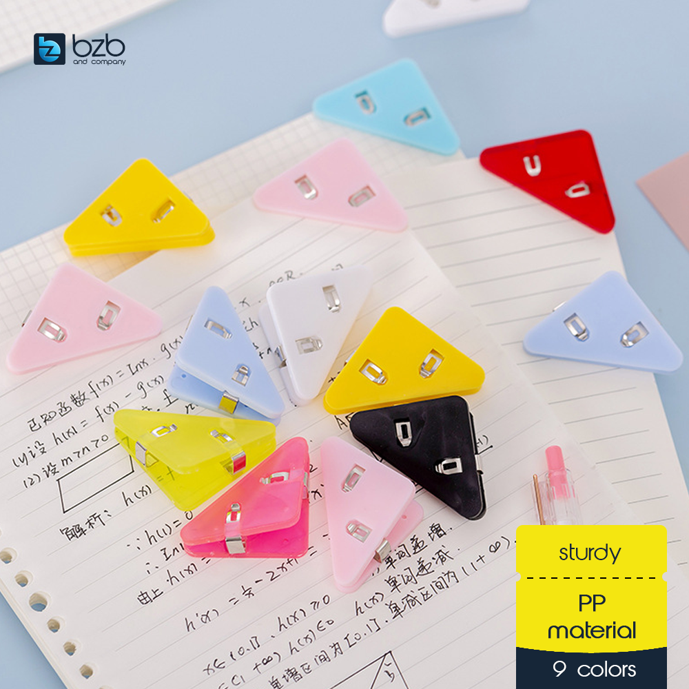 Colorful Triangle Paper Clips Side Corner Clamp Clipper Pages File ...