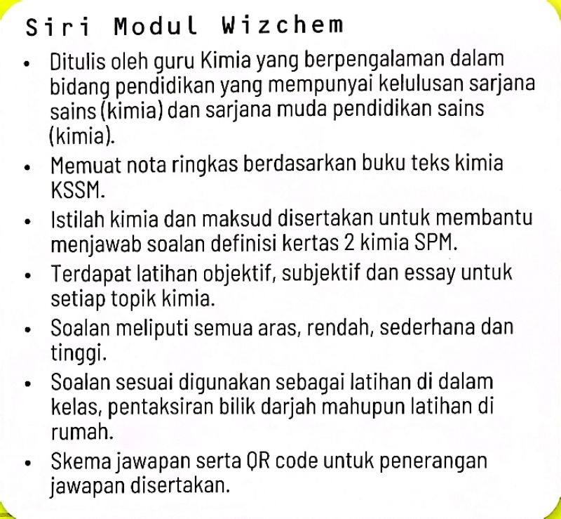 MODEL WIZCHEM KIMIA SPM TINGKATAN 4 / 5 KSSM (PRESTASI) | Shopee Malaysia