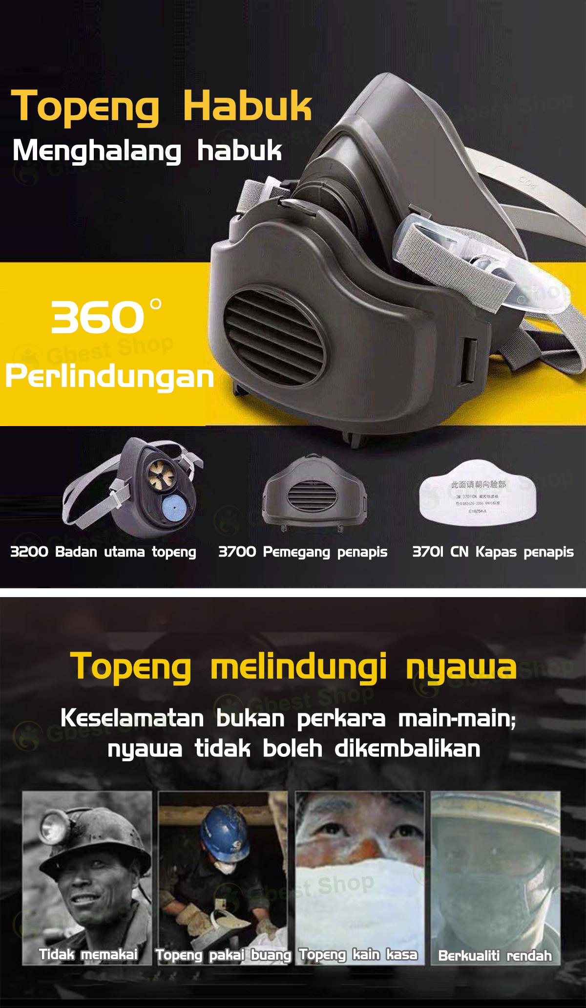 KN95 Filter cotton Dust Mask High Efficiency Filter Dust Cement Coal ...