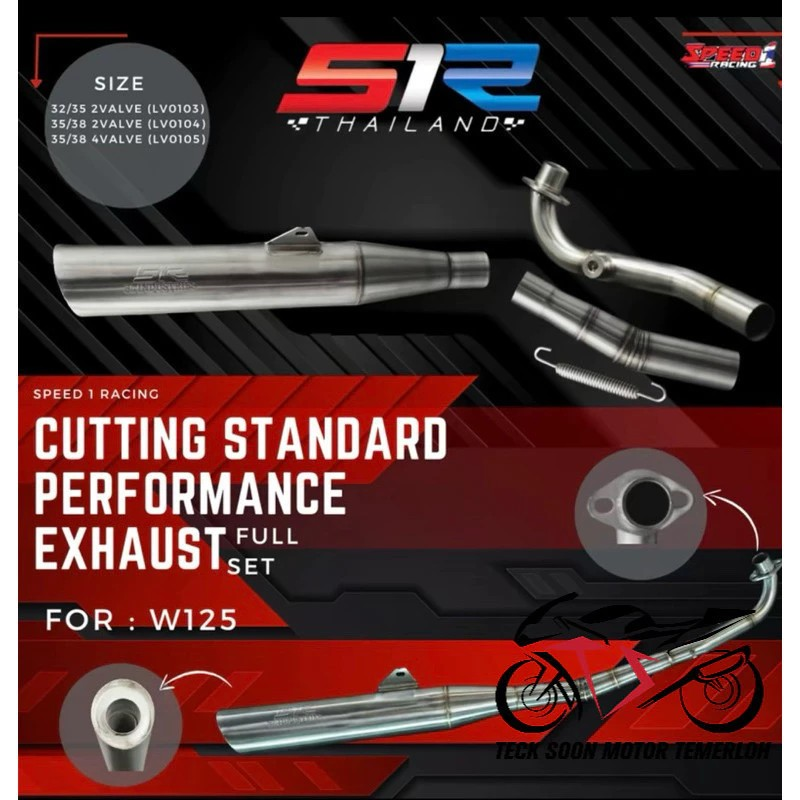 S1R THAILAND X GL RACING CUTTING STANDARD PERFORMANCE EXHAUST FULL SET ...