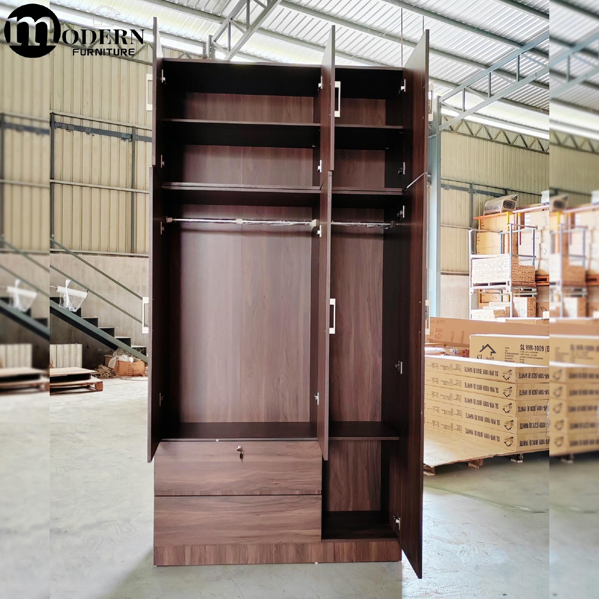 🔥240cm Wardrobe + Top Cabinet /Almari baju 3 pintu /Almari Baju /Almari ...