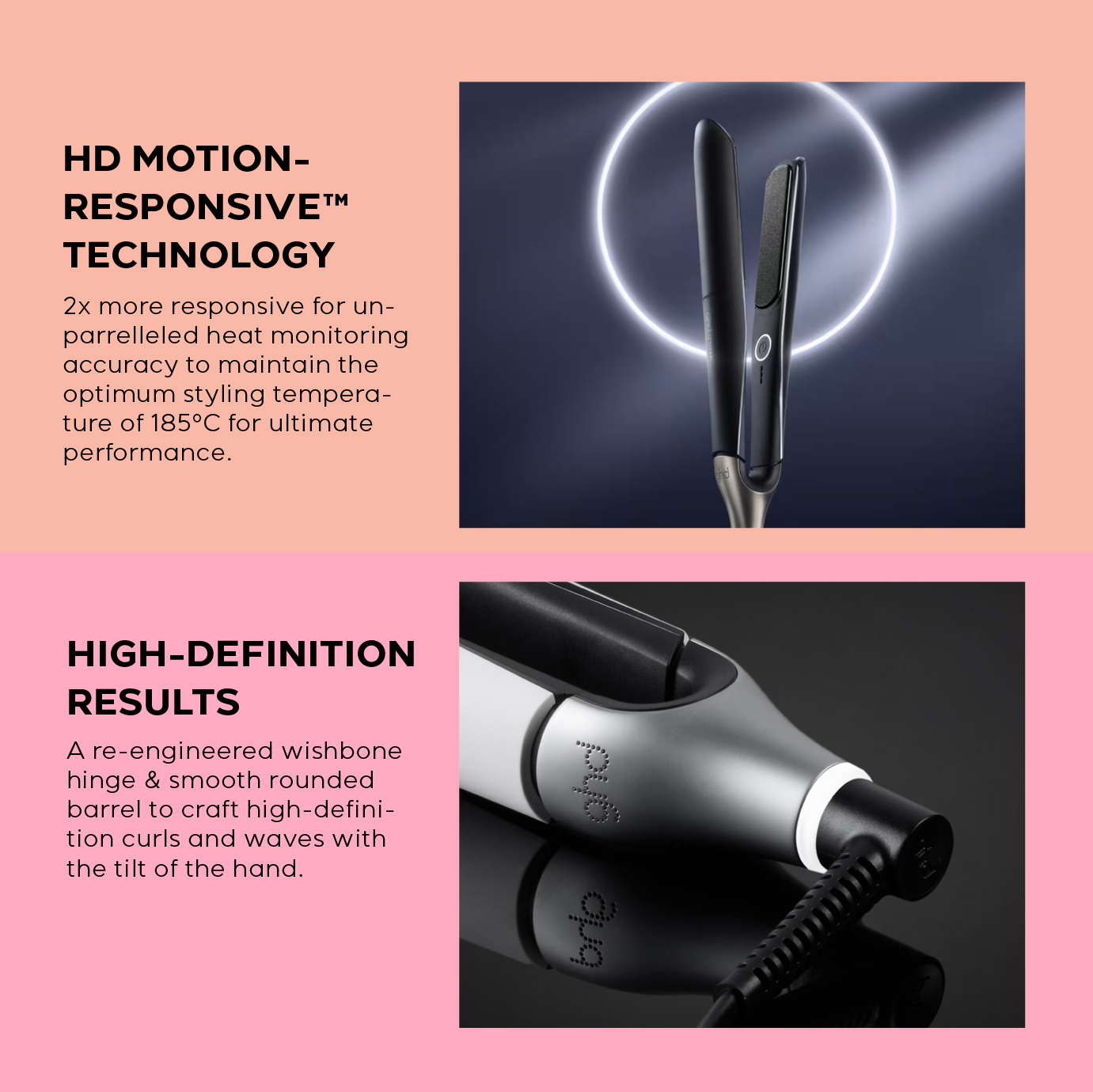 ghd Chronos hair straightener in black, white, & icy blue (3 Years ...