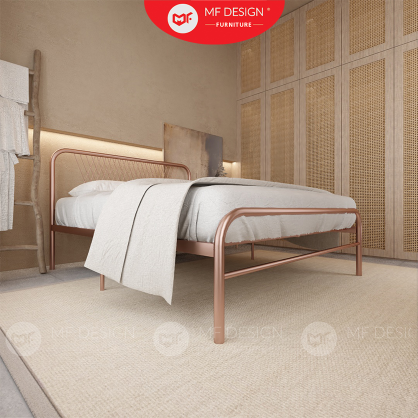 MF DESIGN Luna Metal Bed Frame Katil Besi Queen White Katil Iron Bed ...