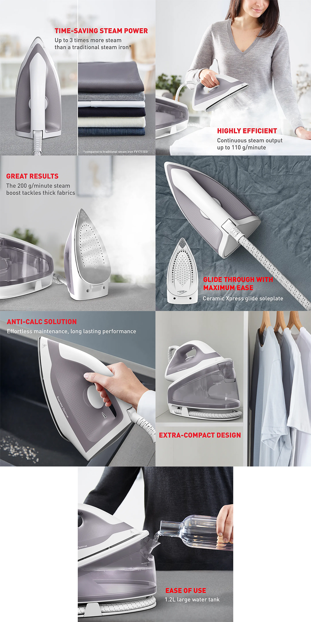 Tefal SV4111 2200W Express Optimal Steam Generator Iron | ESH | Shopee ...