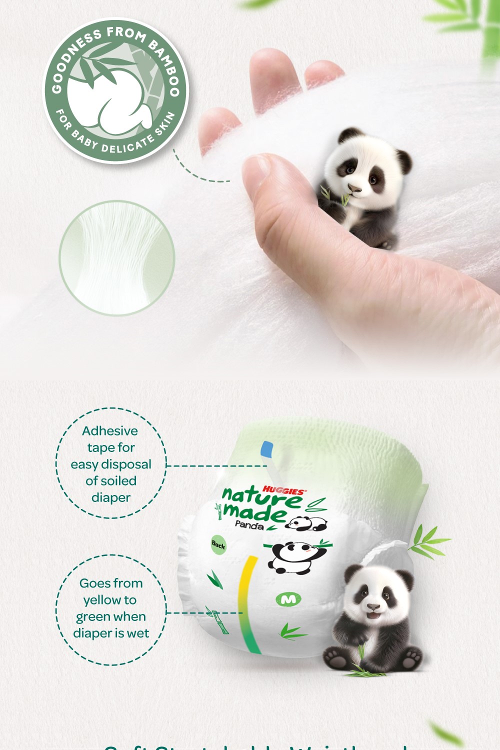 Huggies Naturemade Panda Pants Diapers M56 / L42 / XL36 / XXL24 - Super ...